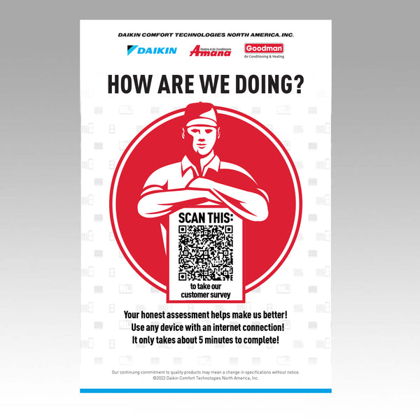 Branch Survey QR Code Counter Card | DaikinComfort